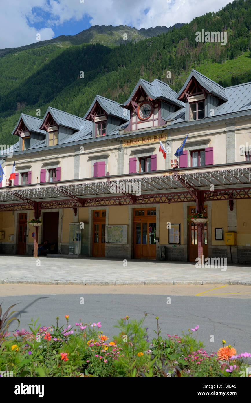 Railway station, Chamonix Mont Blanc, French Alps, Haute Savoie, France ...