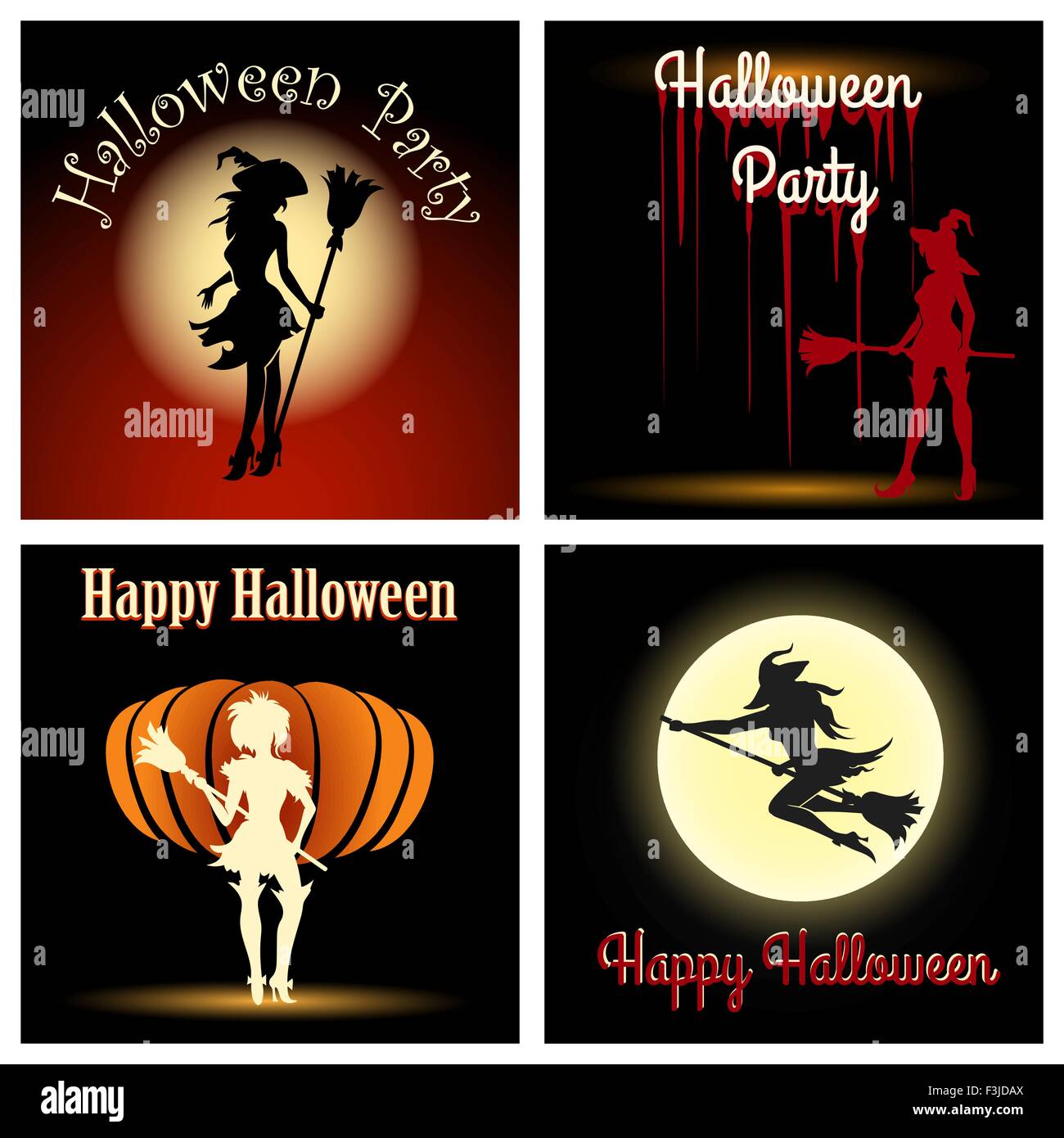 Halloween party card black Stock Vector Images - Alamy