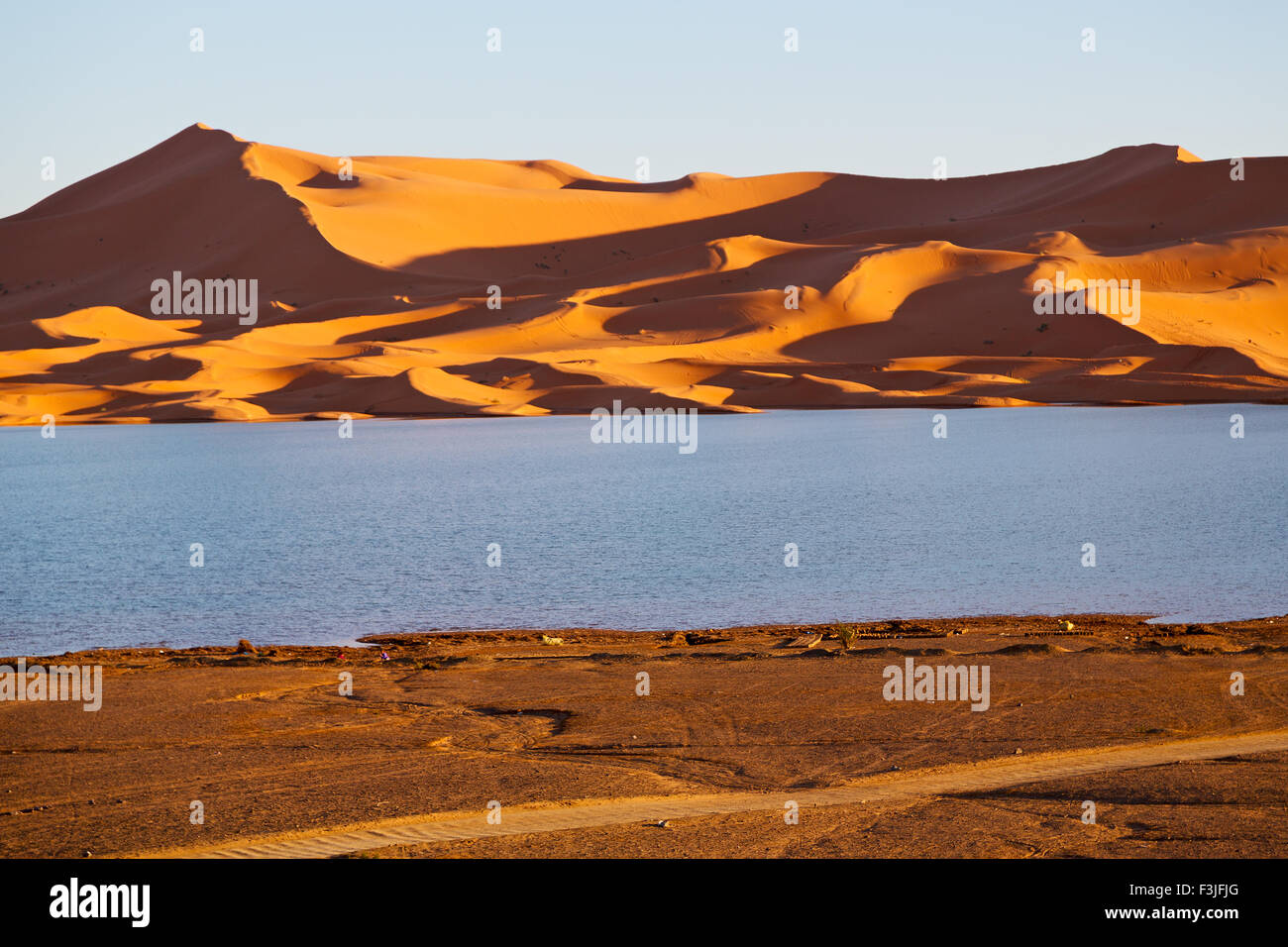 sunshine in the desert of morocco sand and lake dune Stock Photo - Alamy