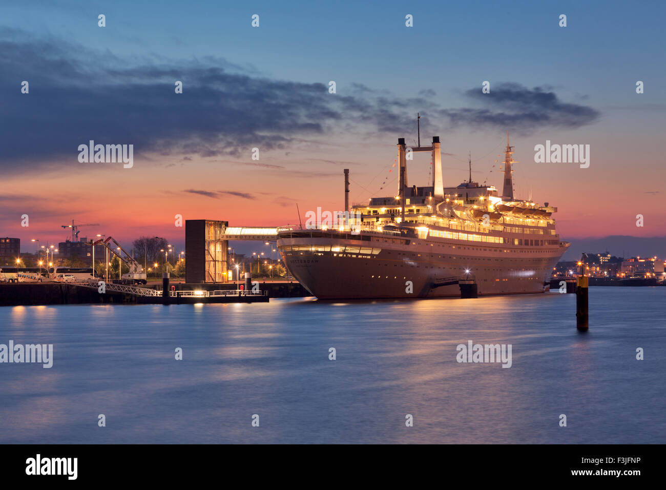 'The SS Rotterdam' Cruise ship at its permanent quay at Sunrise Stock ...