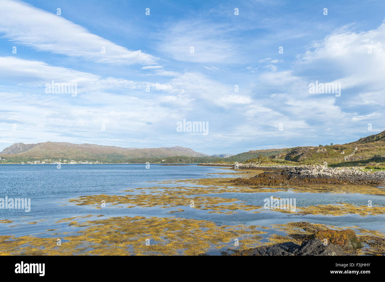 The bay at Arisaig and Loch Nan Ceall from Rhu point in the Scottish ...