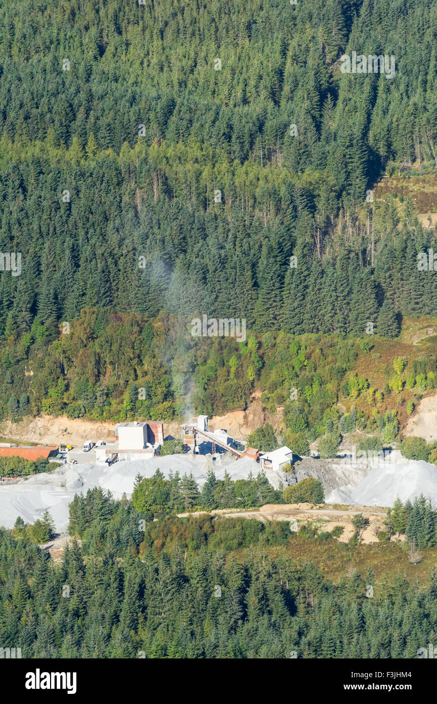 Quarrying in the forest at the foot of Ben Nevis in the Scottish ...