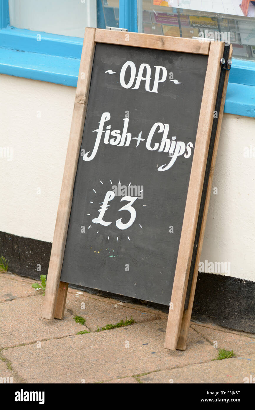 OAP (Old Age Pensioner) Fish & Chips for £3 (special price) - sign ...