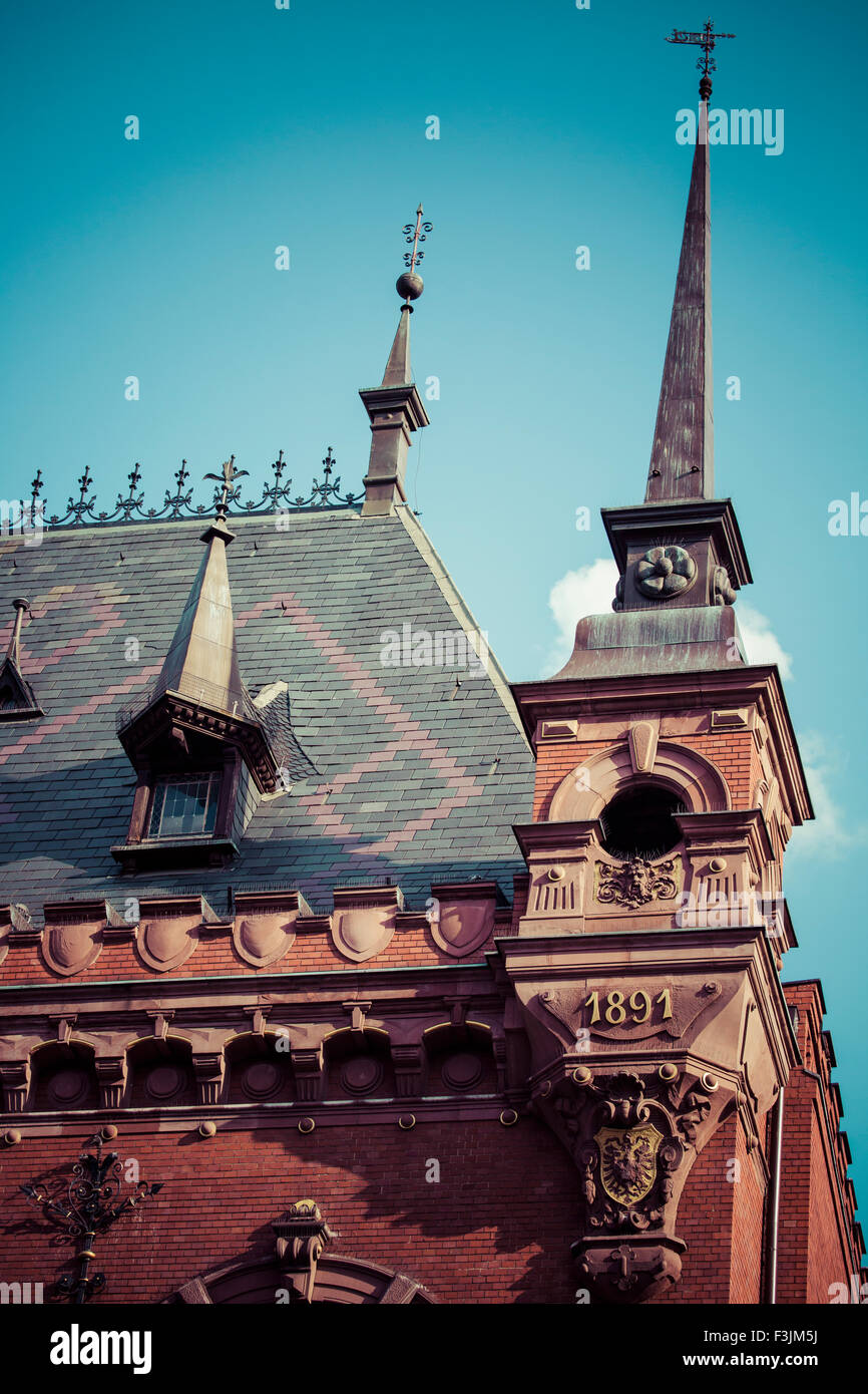 Traditional architecture in famous polish city, Torun, Poland Stock ...
