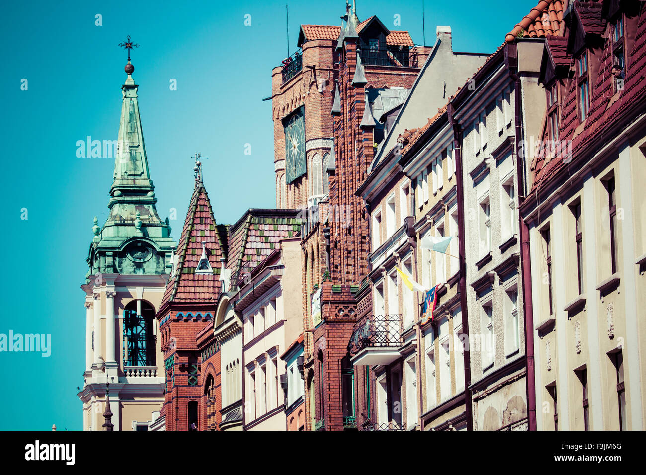 Traditional architecture in famous polish city, Torun, Poland Stock ...