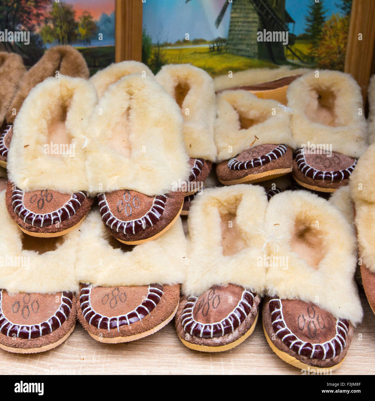 Traditional polish leather mountain boots for children called 'kierpce ...