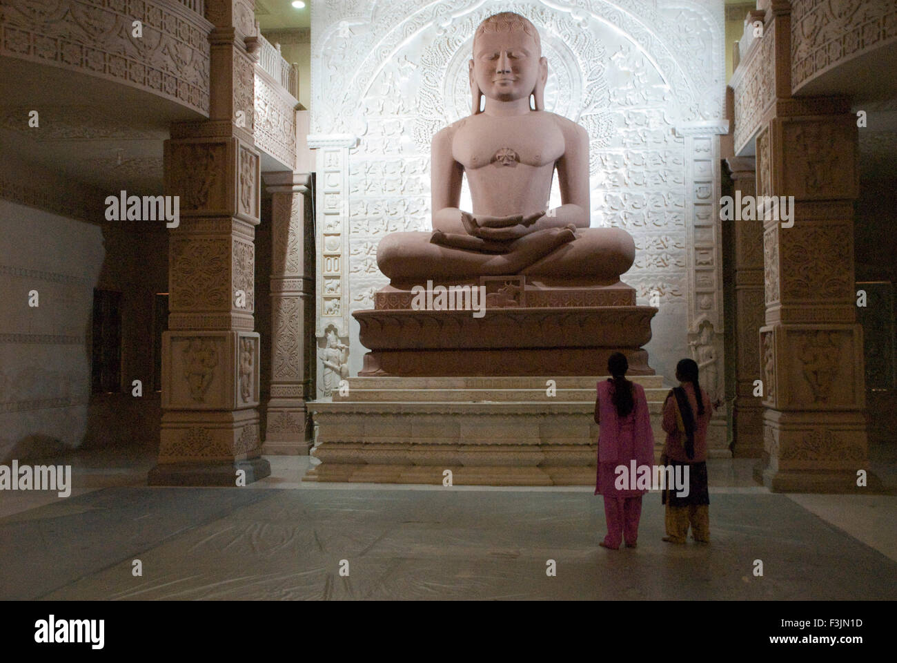 Nareli Jain temple ; statue of Mahavir at Ajmer ; Rajasthan ; India ...
