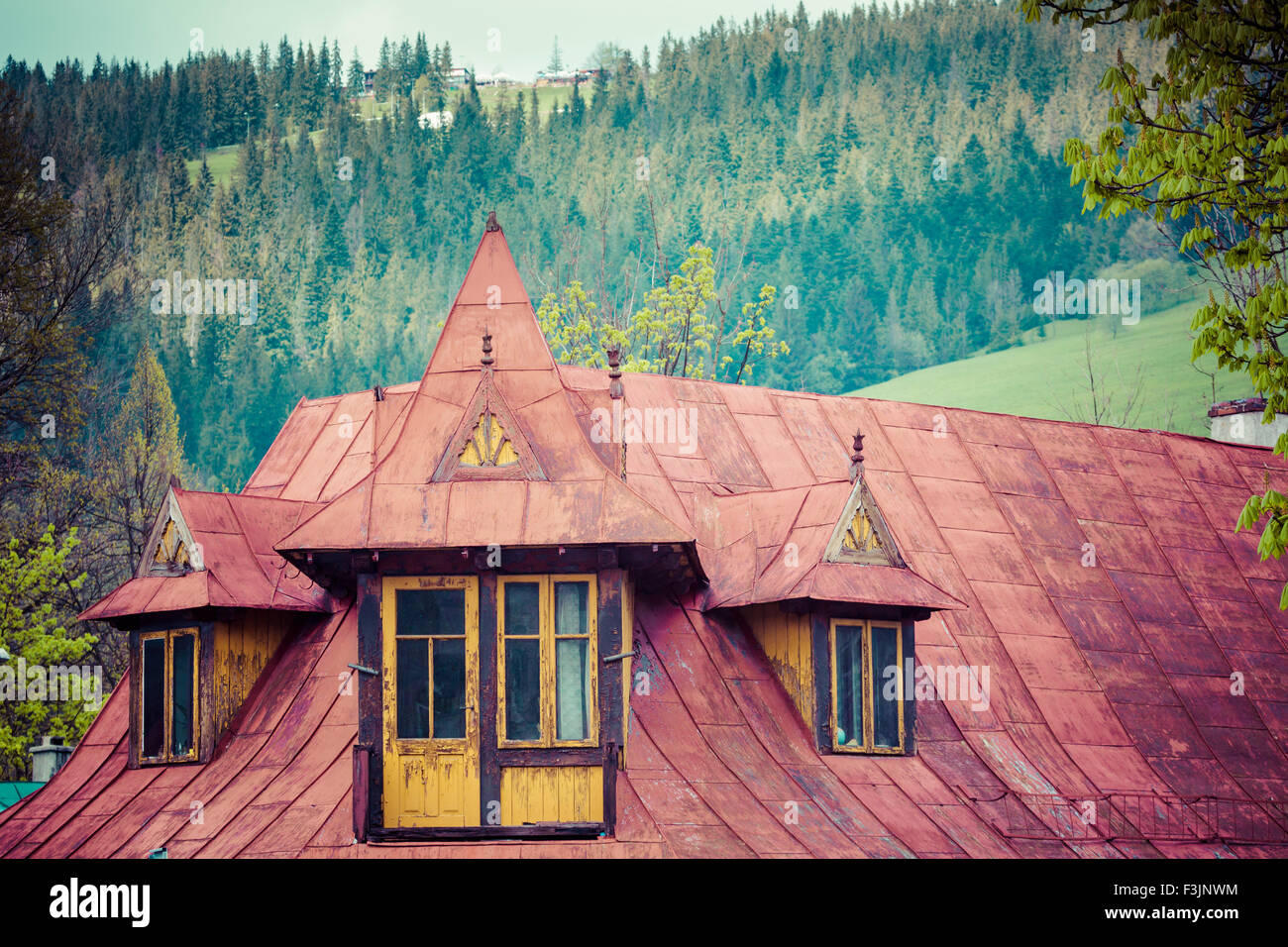Traditional polish wooden hut from Zakopane, Poland Stock Photo - Alamy