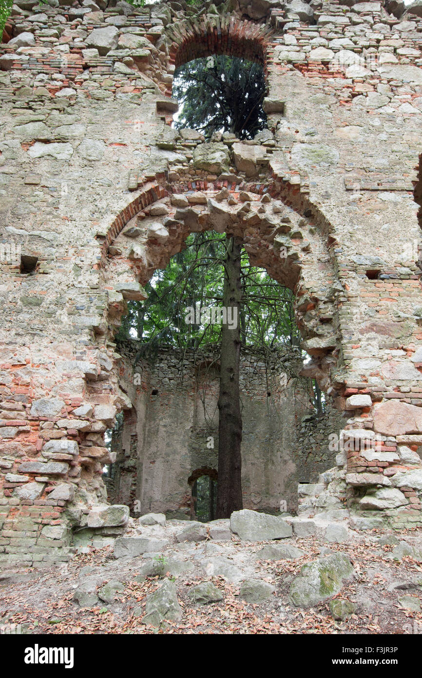 Ruins of the Baroque pilgrimage chapel of Saint Mary Magdalene on the ...