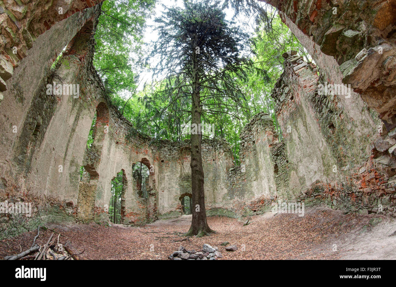 Ruins of the Baroque pilgrimage chapel of Saint Mary Magdalene on the ...