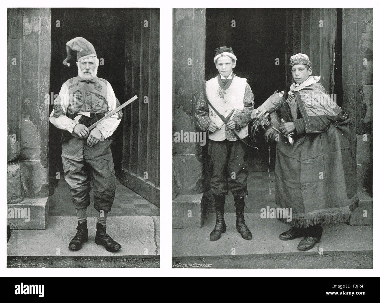 Fool, Bowman & Hobby Horse, Horn Dance Abbots Bromley circa 1906 Stock ...