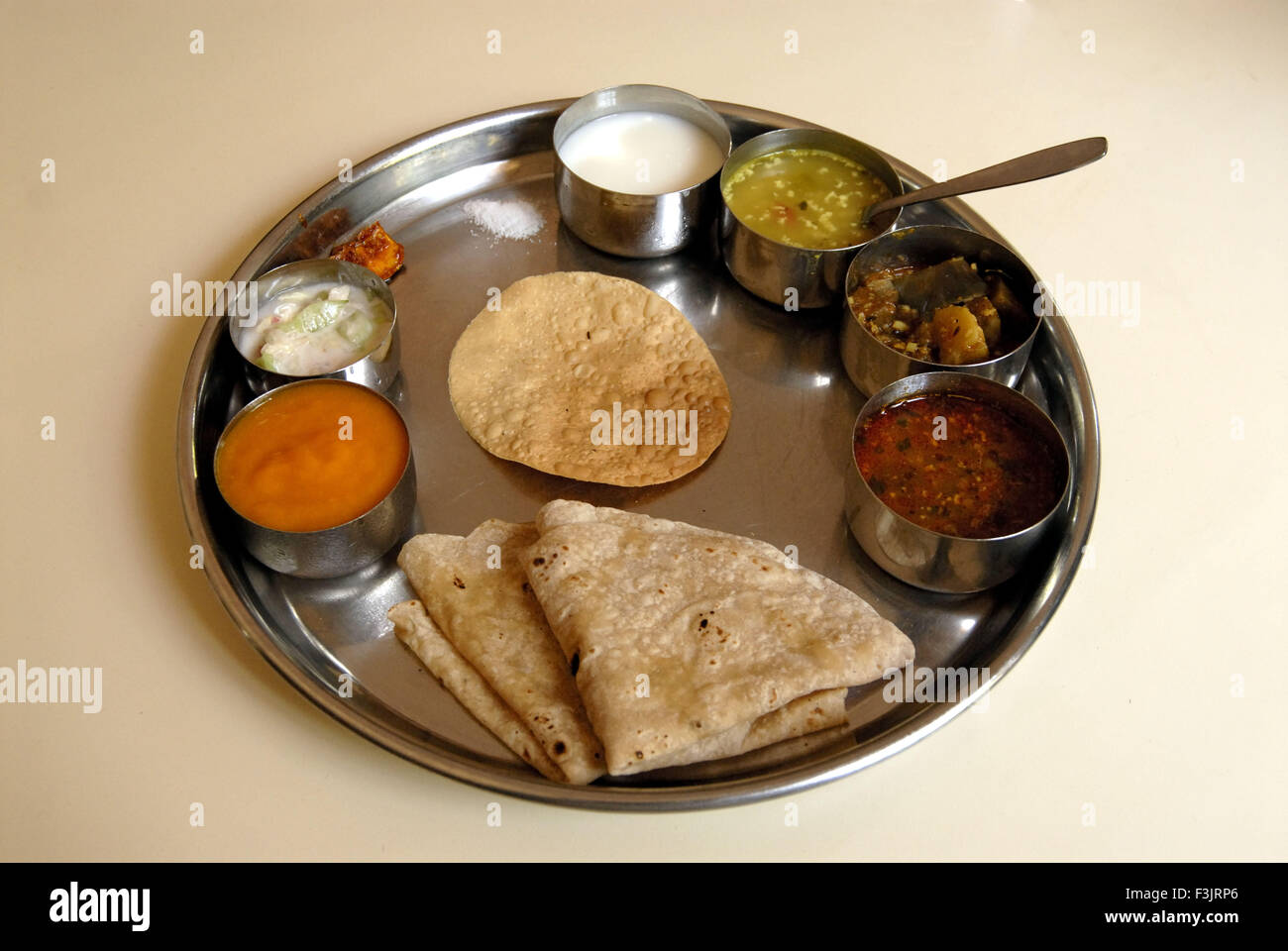 Maharashtrian Vegetarian Thali for Lunch at Hotel Ganapatipule ...