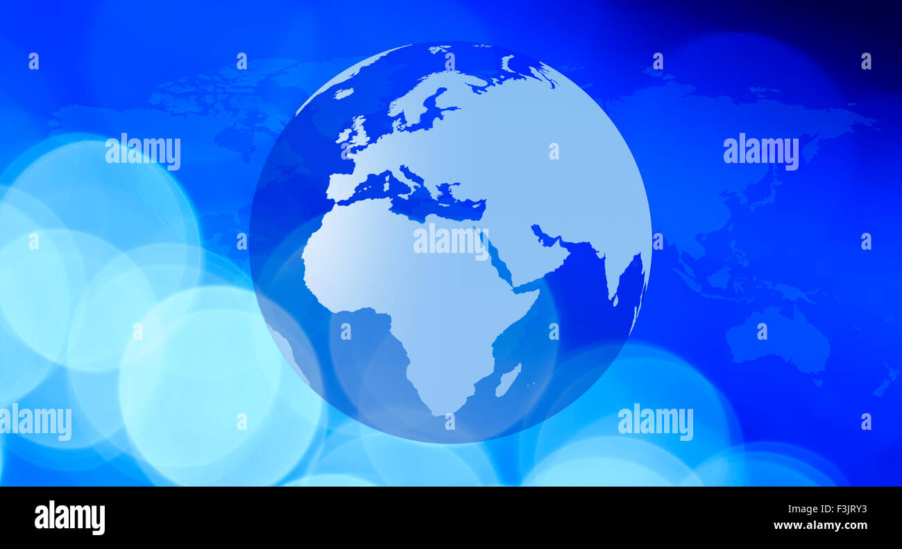 Planet earth and world map global business background Stock Photo - Alamy