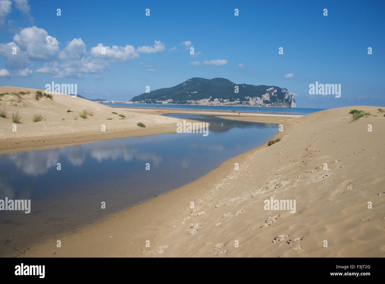 La Salvé beach in Laredo, Spain, with the Santoña headland in the ...