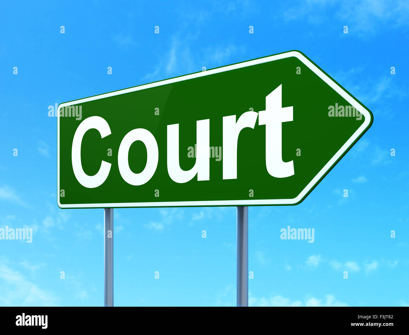 Law concept: Court on road sign background Stock Photo - Alamy