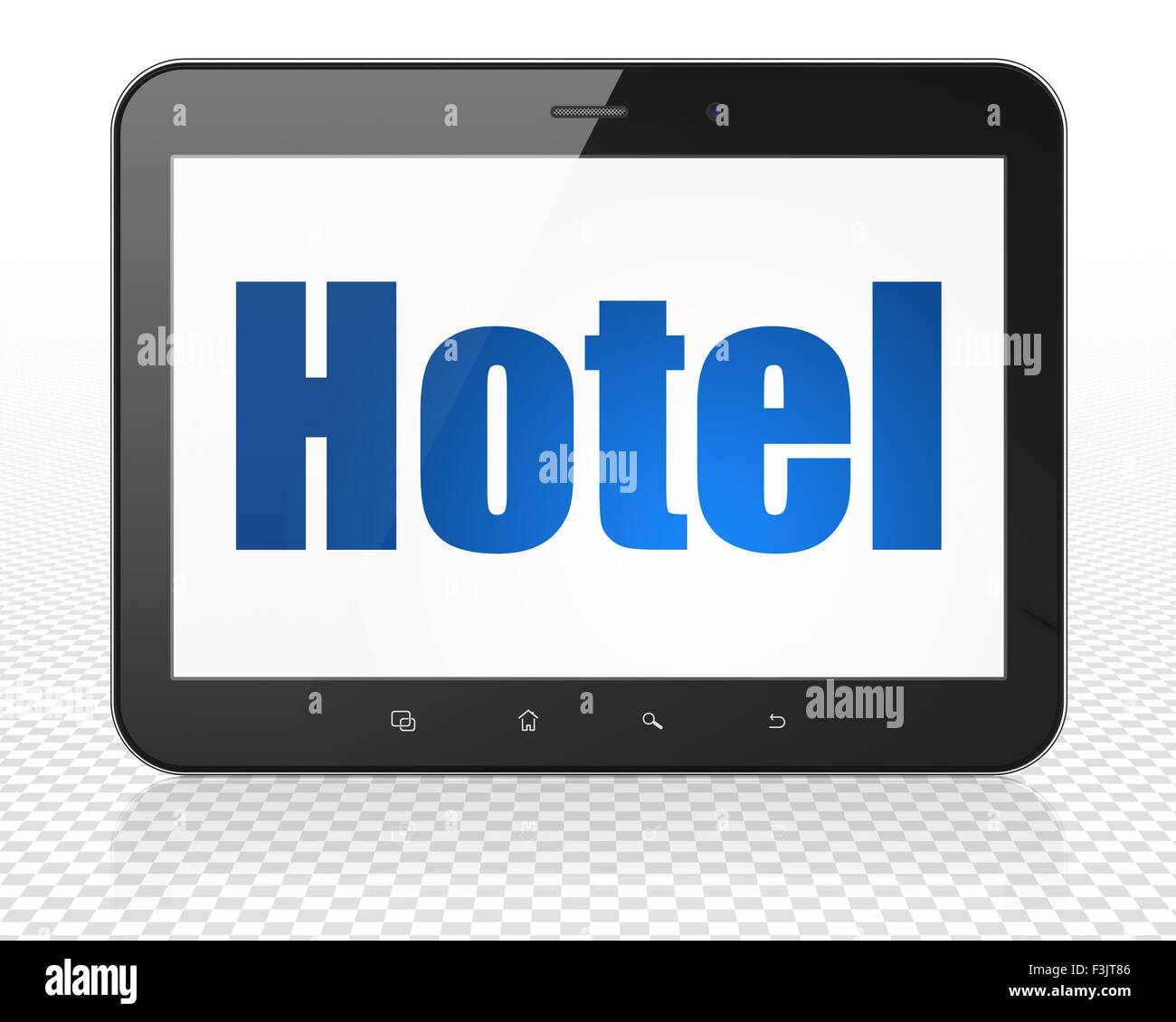 Tourism concept: Tablet Pc Computer with Hotel on display Stock Photo ...
