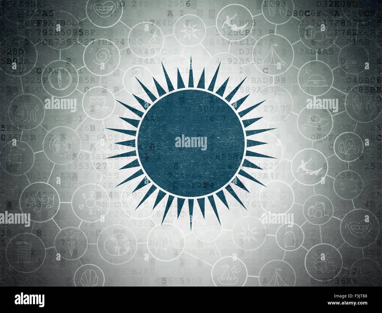 Travel concept: Sun on Digital Paper background Stock Photo - Alamy
