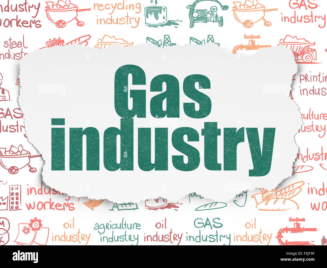 Manufacuring concept: Gas Industry on Torn Paper background Stock Photo ...