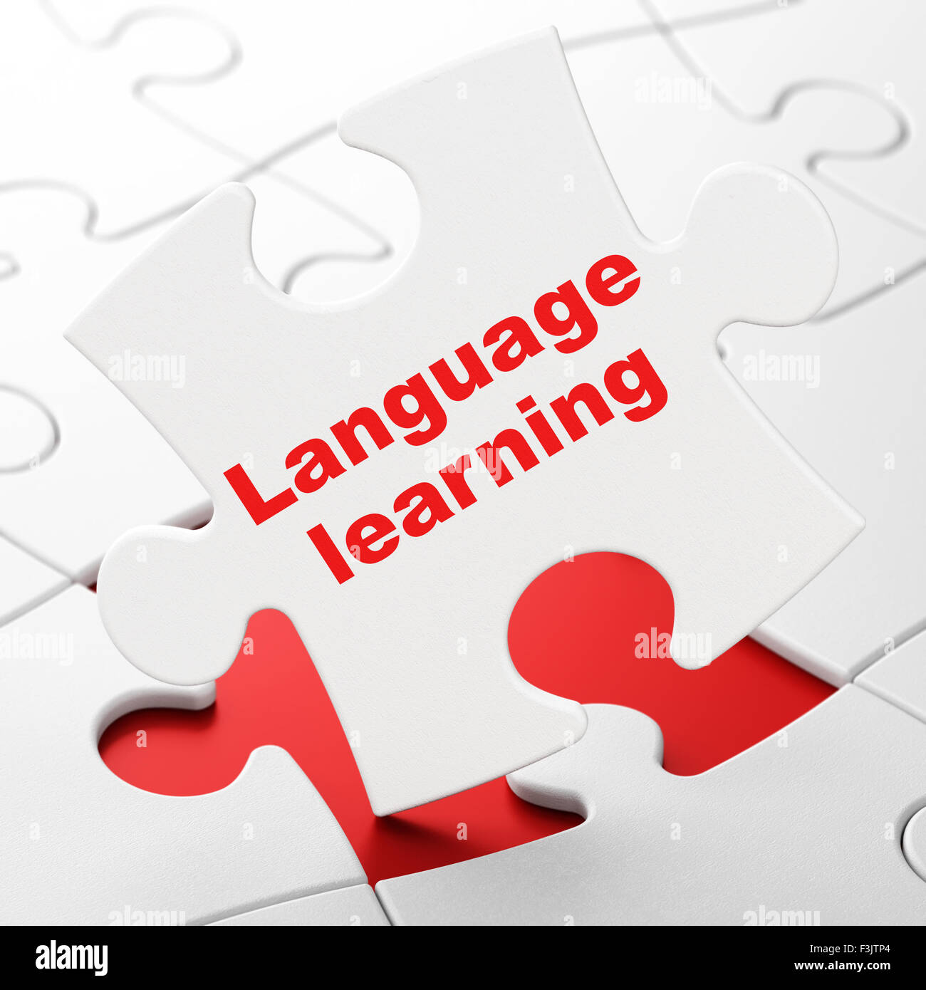 Learning concept: Language Learning on puzzle background Stock Photo ...