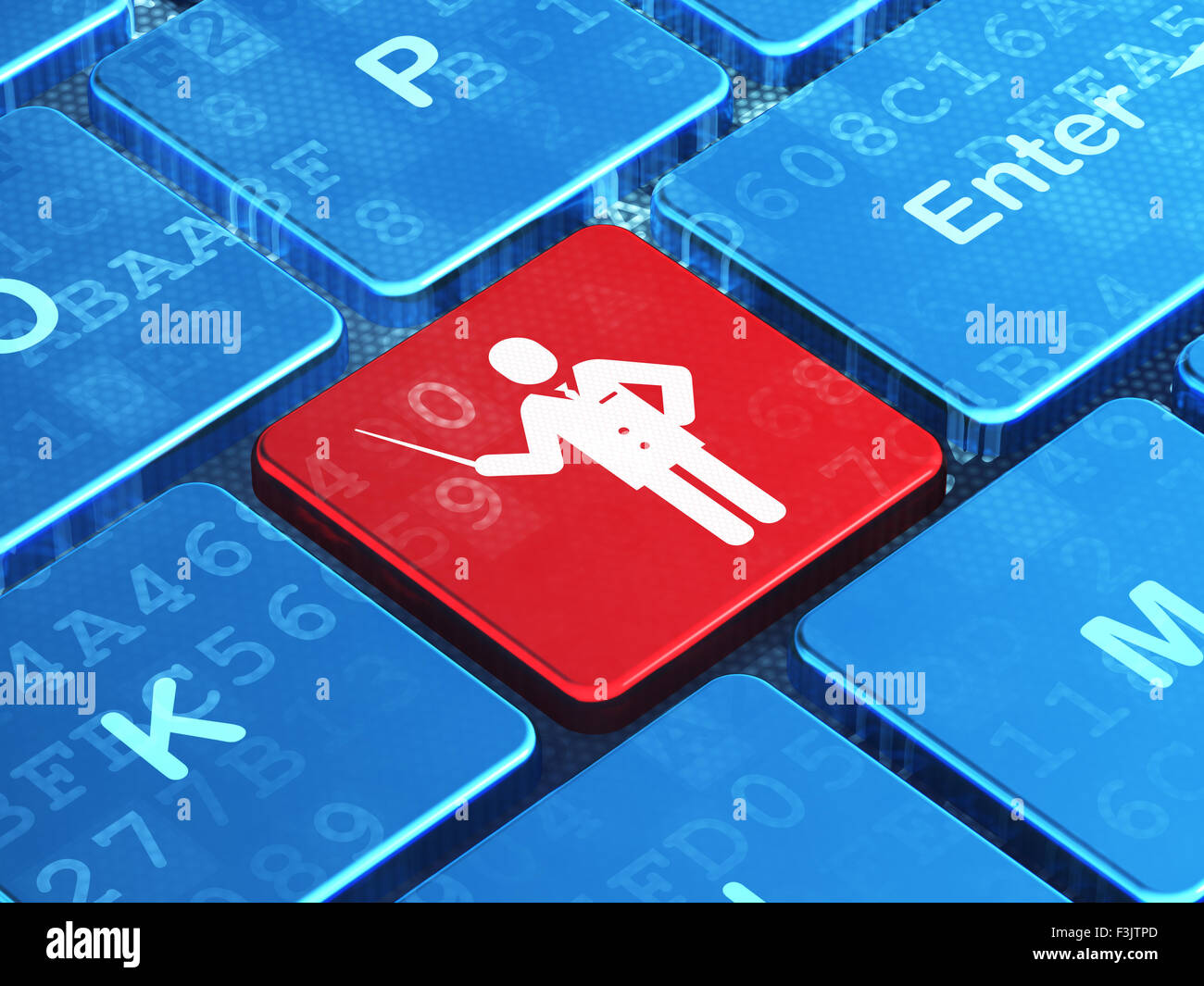 Learning concept: Teacher on computer keyboard background Stock Photo ...