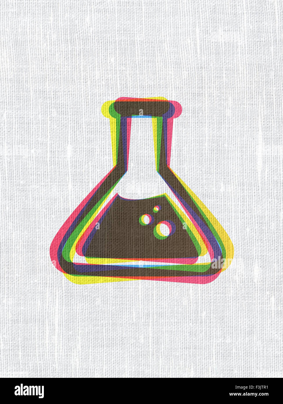 Science concept: Flask on fabric texture background Stock Photo - Alamy