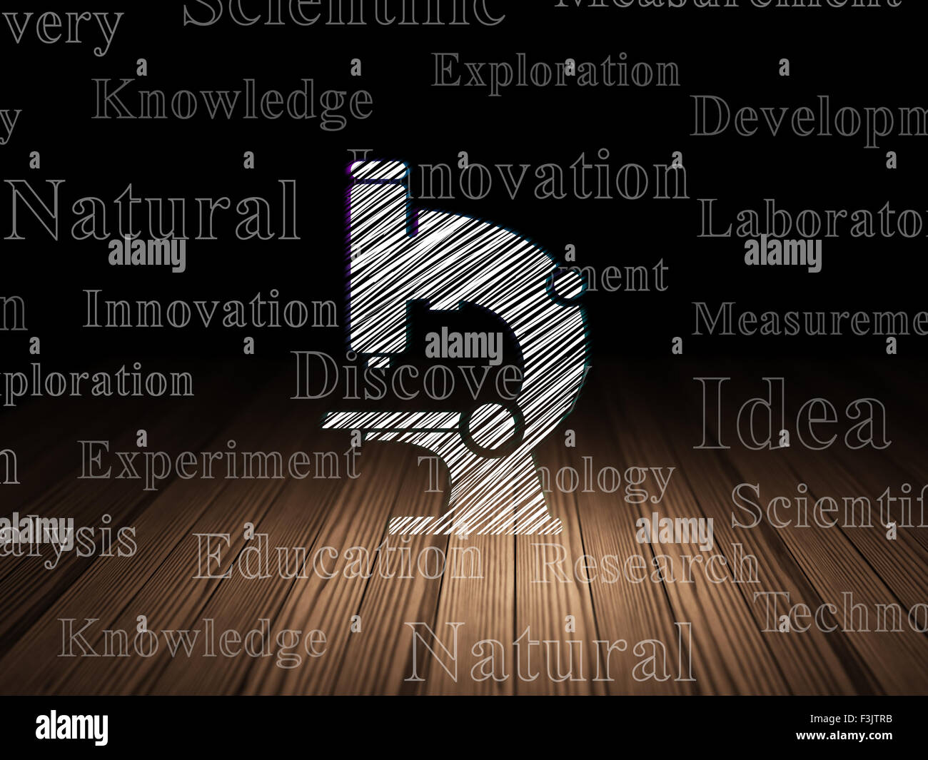 Science concept: Microscope in grunge dark room Stock Photo - Alamy