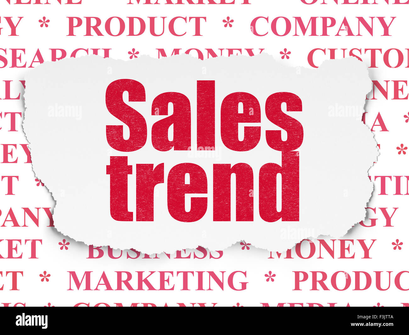 Advertising concept: Sales Trend on Torn Paper background Stock Photo ...