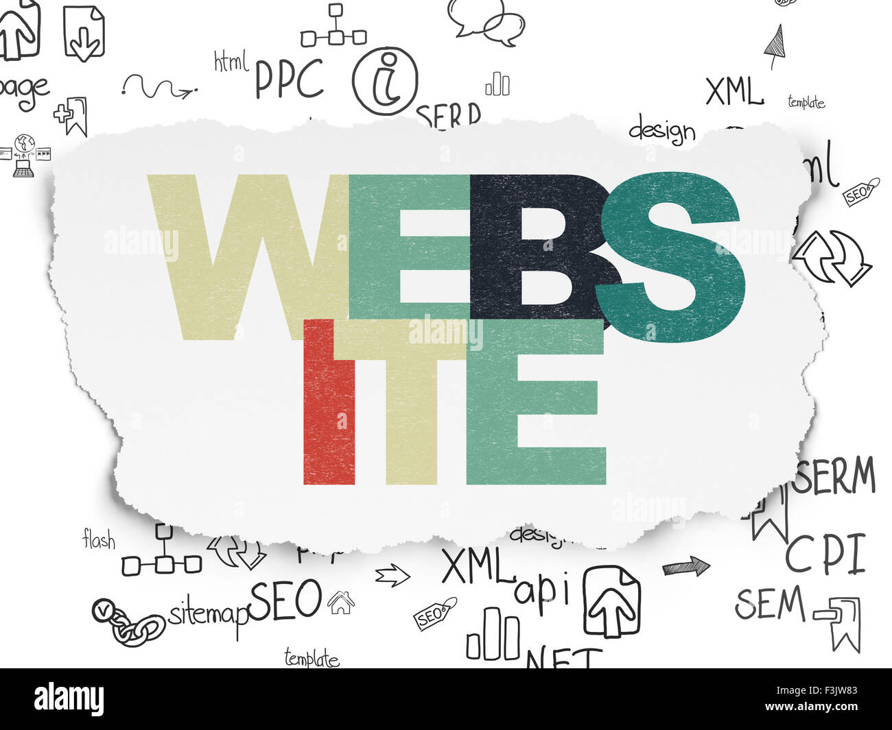 Web development concept: Website on Torn Paper background Stock Photo ...