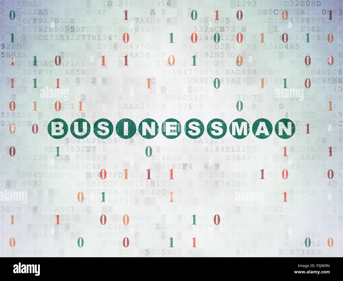 Business concept: Businessman on Digital Paper background Stock Photo ...