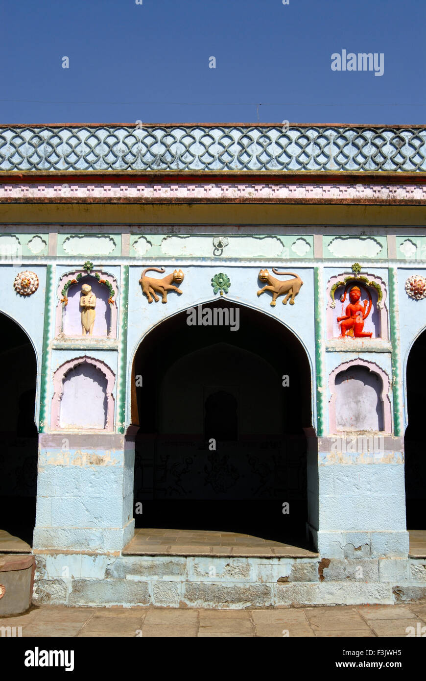 Richly decorated colorful facade of Kapardikeshwar temple at Otur ...