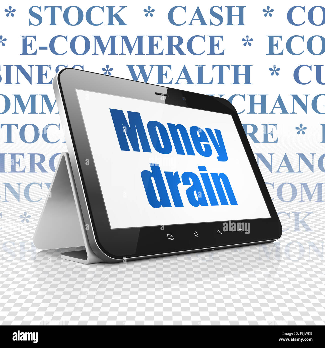 Currency concept: Tablet Computer with Money Drain on display Stock ...