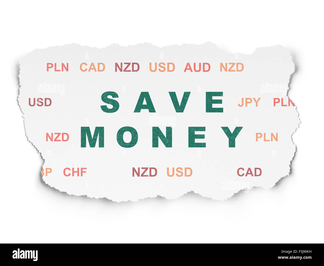 Banking concept: Save Money on Torn Paper background Stock Photo - Alamy