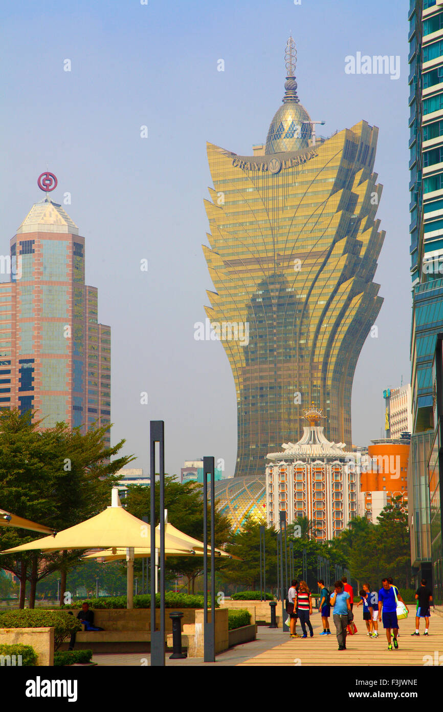 China, Macau, Bank of China, Grand Lisboa, Avenida de Sagres Stock ...