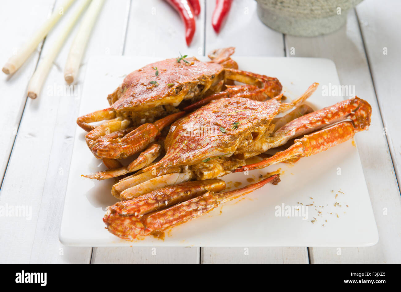 asian style spicy chilli crab Stock Photo - Alamy