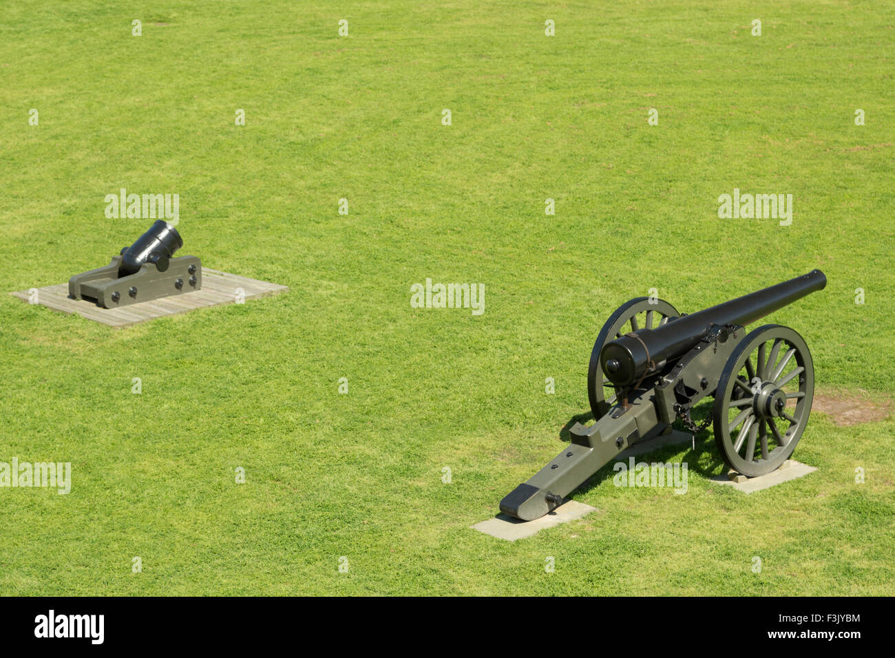 A photograph of some cannons inside Fort Pulaski National Monument in ...