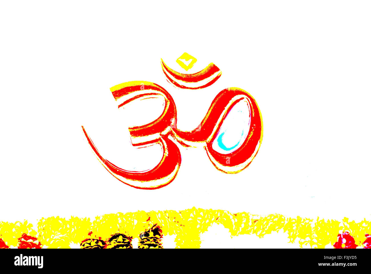 OM red color cosmic creation holy word Hindu religion entrance of Shri ...