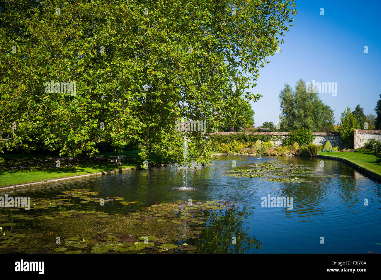 The fish pond within the Masters Garden at the Hospital of St. Cross in ...