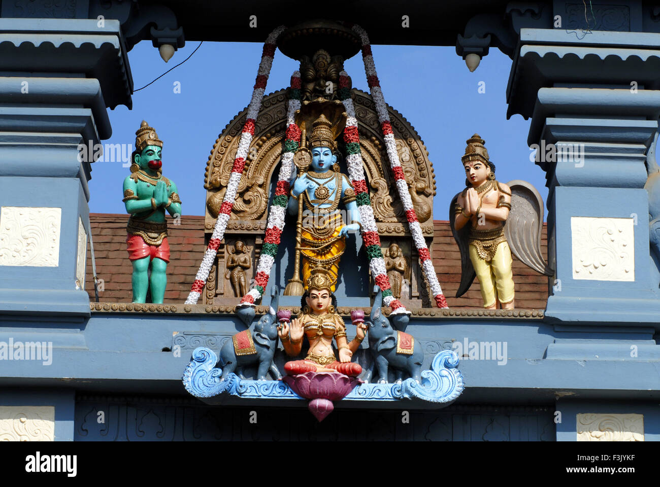 Idol Lord Vishnu Hanuman Monkey God Garuda Vishnu Goddess Laxmi sitting ...