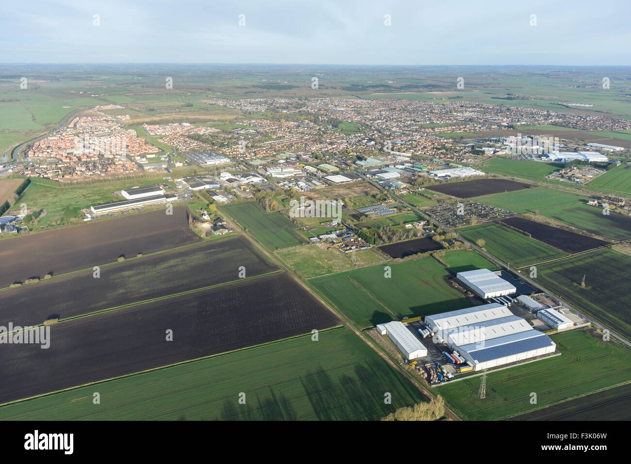 Aerial photograph of Bourne, Lincolnshire Stock Photo - Alamy