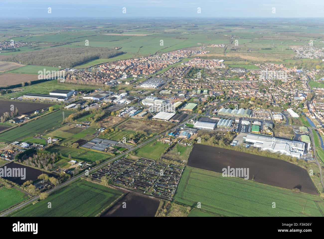 Aerial photograph of Bourne, Lincolnshire Stock Photo - Alamy