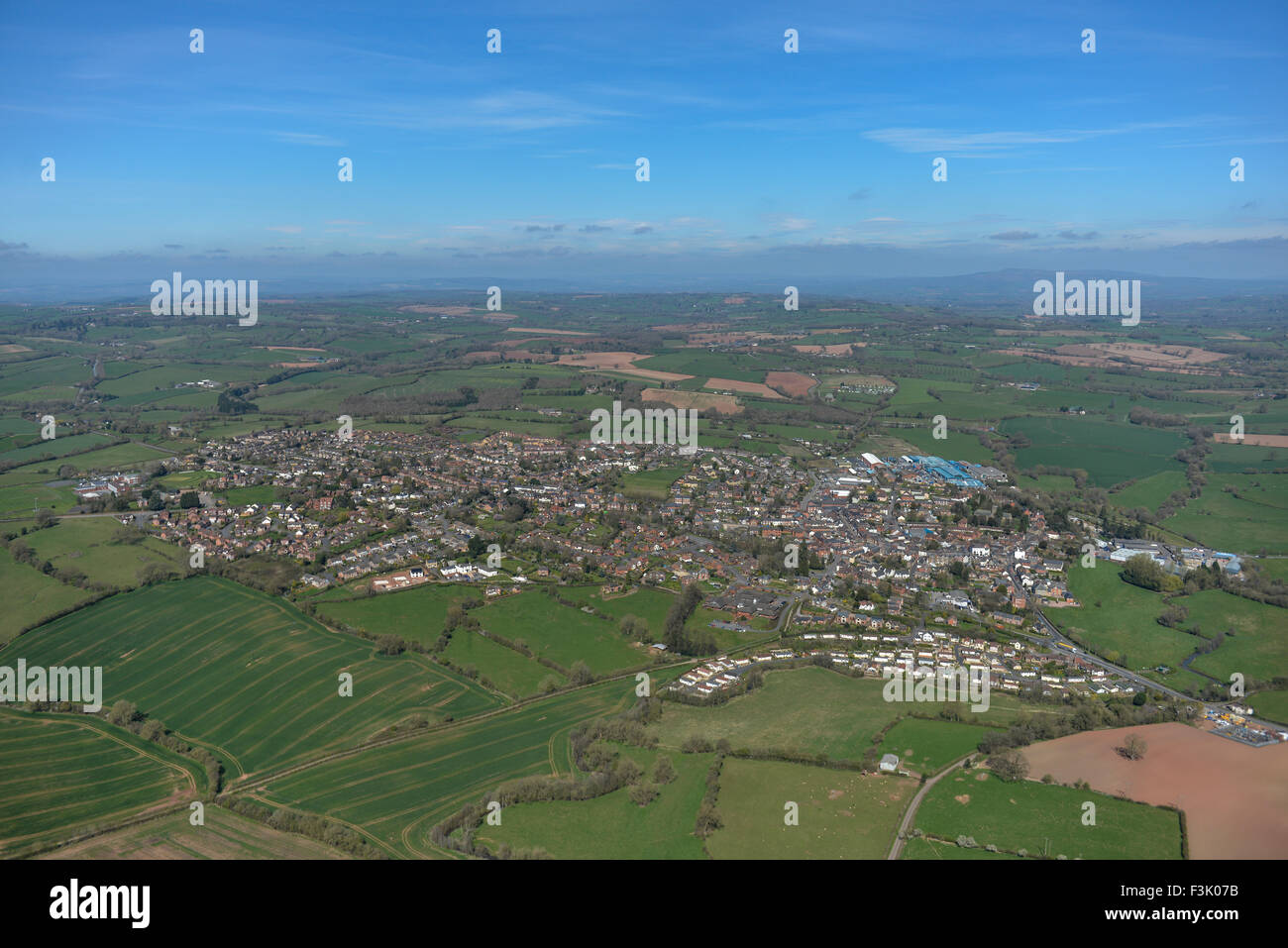 Aerial photograph of Bromyard, Herefordshire Stock Photo - Alamy
