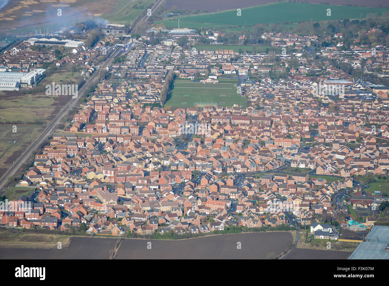 Aerial photograph of new housing development, Brough, East Riding of ...