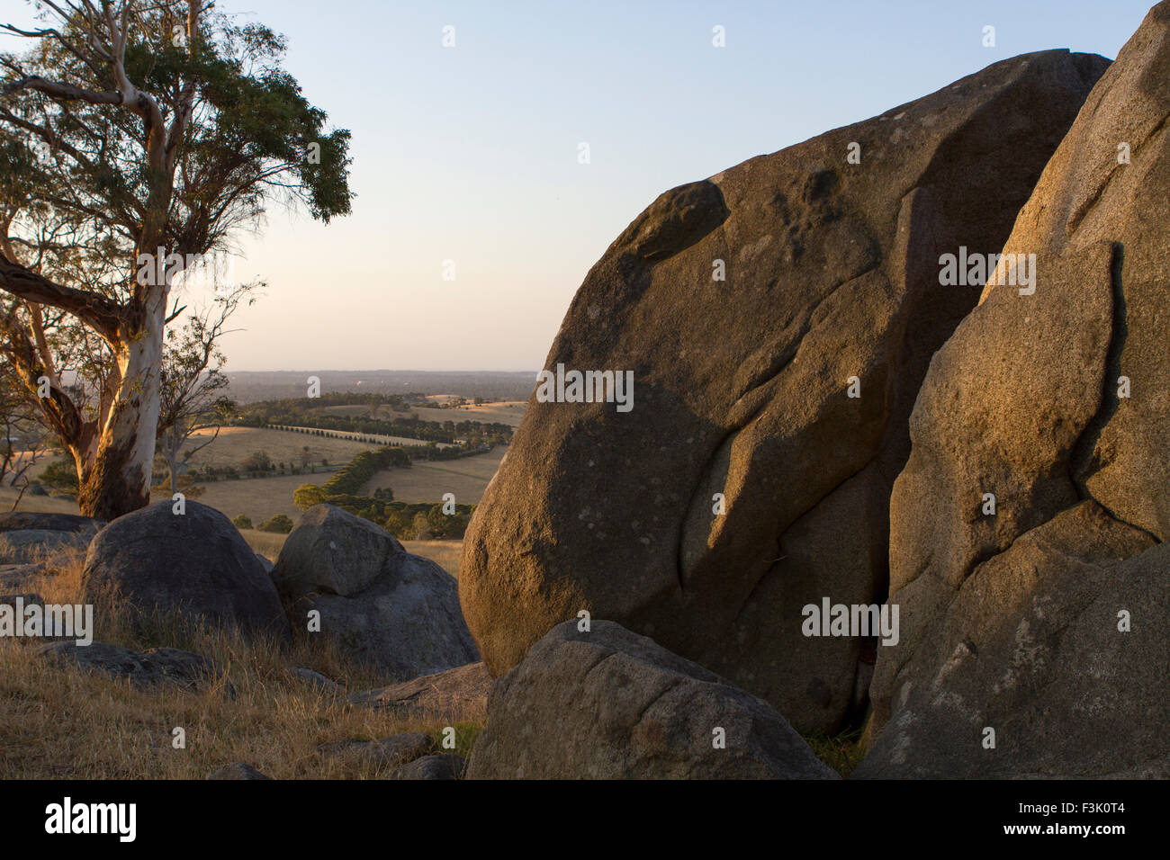Large granite boulders at Lysterfield, Victoria, Australia Stock Photo ...