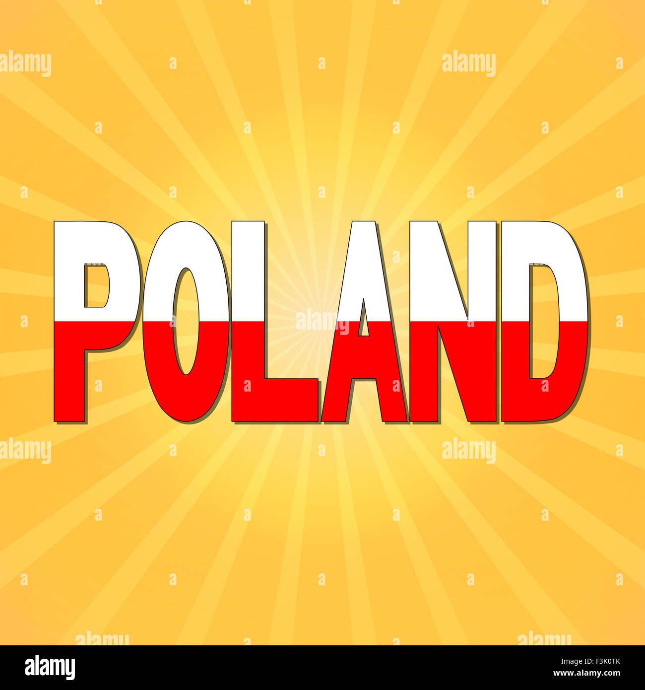 Poland flag text with sunburst illustration Stock Photo - Alamy