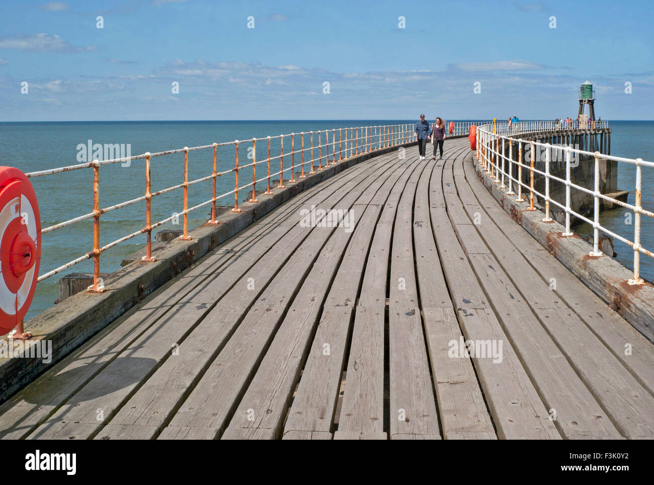 West pier with green lighthouse hi-res stock photography and images - Alamy