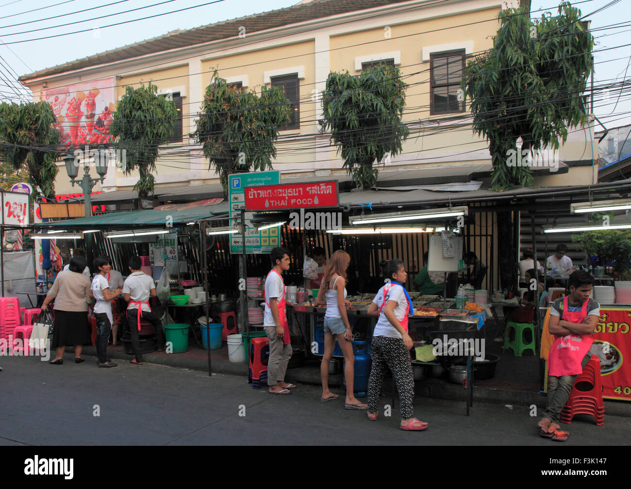 Thailand, Bangkok, Banglamphu, street food stall, people Stock Photo ...
