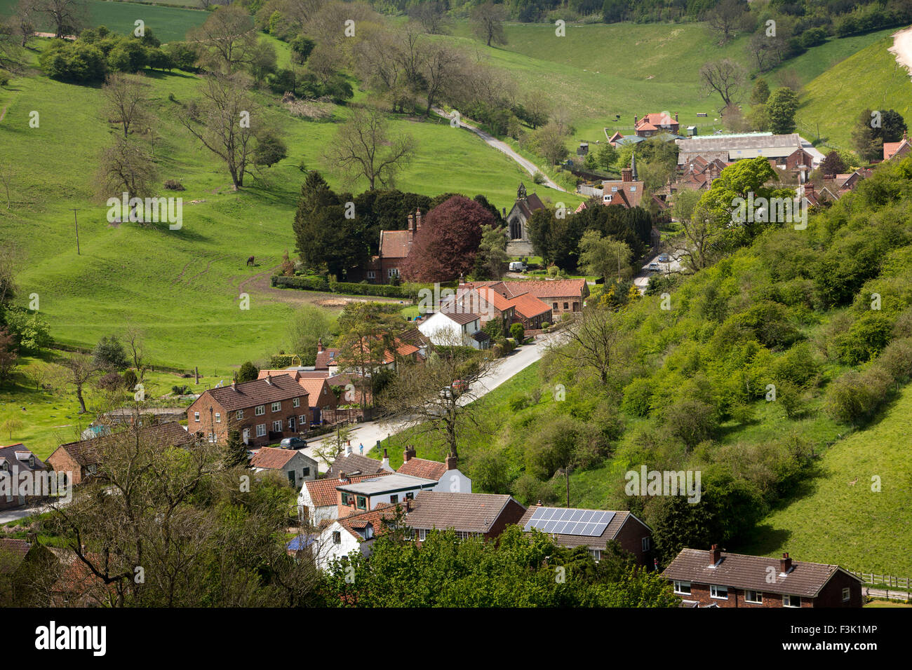 UK, England, Yorkshire East Riding, Thixendale, village in valley Stock ...