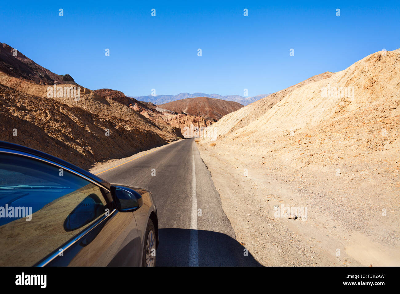 Car driving in Death valley desert, California Stock Photo - Alamy