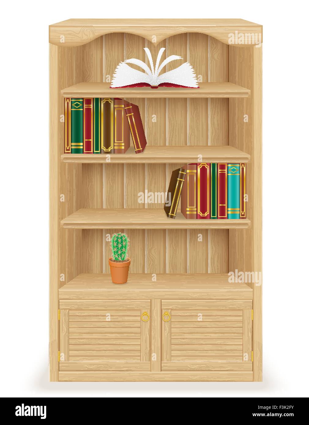 bookcase furniture made of wood vector illustration isolated on white ...