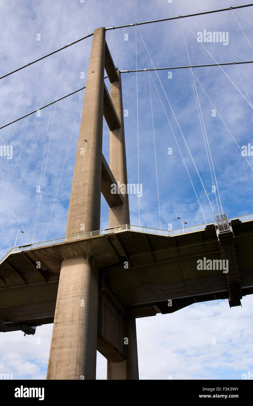 UK, England, Yorkshire East Riding, Hessle, Humber Bridge pier Stock ...